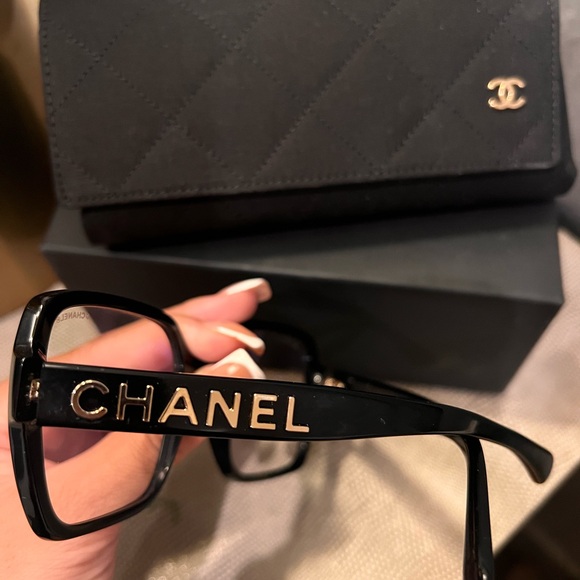 CHANEL | Accessories | Chanel Black And Gold Square Glasses | Poshmark